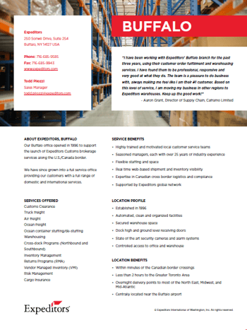 Expeditors' Buffalo, NY Facility